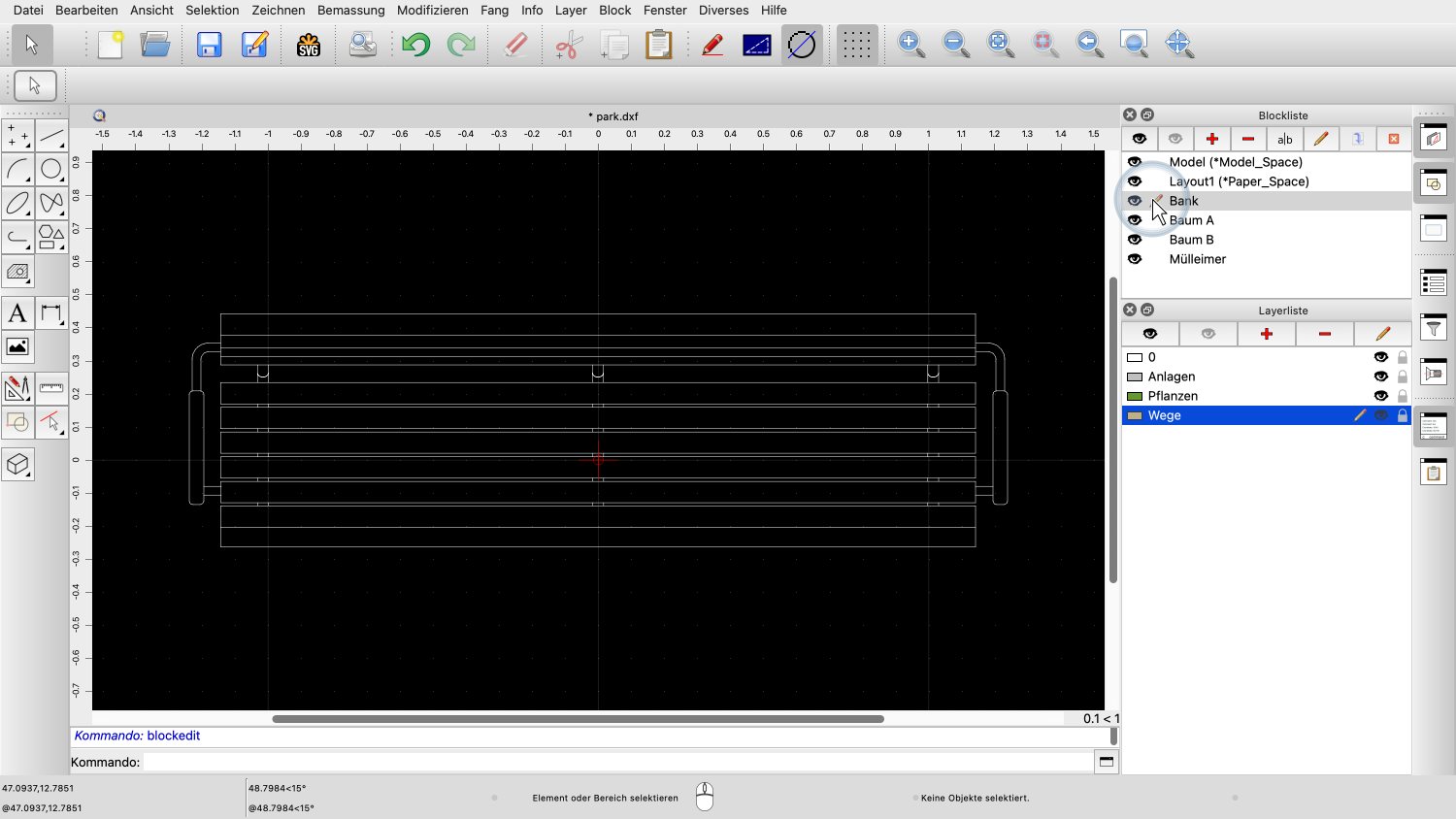 QCAD - Tutorial: 1.11 Blocks